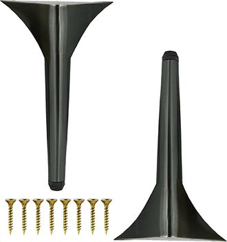 Generic Metallf&uuml;&szlig;e F&uuml;r Schr&auml;nke, 2 Dreieckige M&ouml;belf&uuml;&szlig;e Aus Edelstahl, Ersatzf&uuml;&szlig;e F&uuml;r Sofas, Betten Und Couchtische, Inklusive Befestigungsschrauben(Schwarz,1