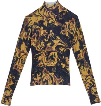 Versace Jeans Couture Femme, Pulls, Multicolore, Taille: 44 FR Dolcevita Barocco in Maglia
