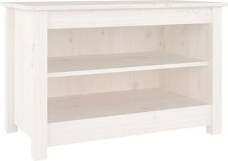 vidaXL Banc &agrave; chaussures Blanc 70x38x45,5 cm Bois de pin massif vidaXL