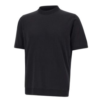FILIPPO DE LAURENTIIS Homme, Pulls, Noir, Taille: XL Cotton Crepe Crewneck
