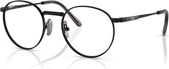 Ray-Ban Round II Titanium Optics Schwarz Fassung Klar Glas Polarisiert 47-20