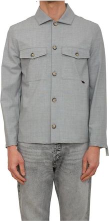 Liu Jo Homme, Chemises, Gris, Taille: XL Surchemise en m&eacute;lange de laine