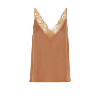 Forte_Forte Femme, Tops, Rose, Taille: 36 FR Top &agrave; bordure en dentelle