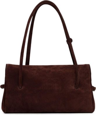 Jacquemus Suede Fold-Over Shoulder Bag - Brown