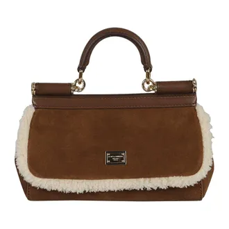Dolce & Gabbana Femme, Sacs, Brun, Taille: ONE Size Sac Fourre-tout en Cuir Marron/Latte Aw23