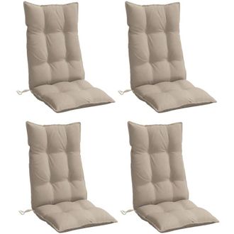 vidaXL Coussins de chaise &agrave; dossier haut lot de 4 taupe tissu oxford vidaXL