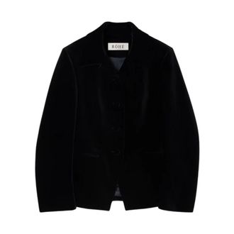 R&oacute;he Klassischer taillierter Samtblazer - - Jackets - Damen - Schwarzk - S
