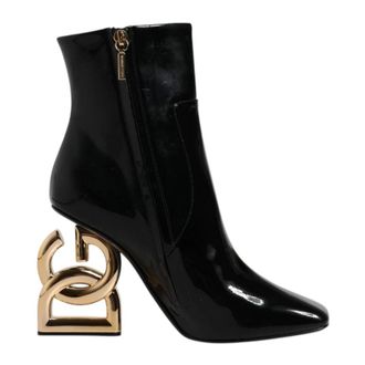 Dolce & Gabbana Schwarze Lederstiefel bis zur Mitte der Wade mit Rei&szlig;verschluss - - Shoes - Damen - Schwarzk - 36 EU