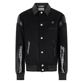 Philipp Plein Coster Jacke mit Cocco-Eins&auml;tzen - - Jackets - Herren - Schwarzk - 5XL