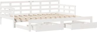 vidaXL Tagesbett Ausziehbar mit Schubladen ohne Matratze Wei&szlig; 80x200cm Vidaxl