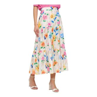 Moschino Seiden- und Baumwollmuster Midi-Rock - - Skirts - Damen - Mehrfarbig - XL