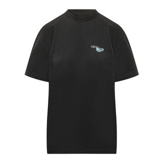 Off-white Femme, Tops, Noir, Taille: 42 FR T-shirt Regular en Coton