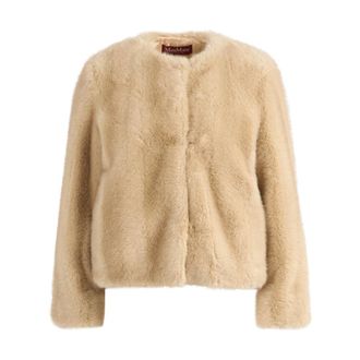 Max Mara Eros Kunstpelzmantel - - Jackets - Damen - Beige - 2XS