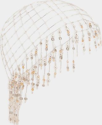 Paco Rabanne Coiffe-bijou style casquette en laiton avec perles et cristaux