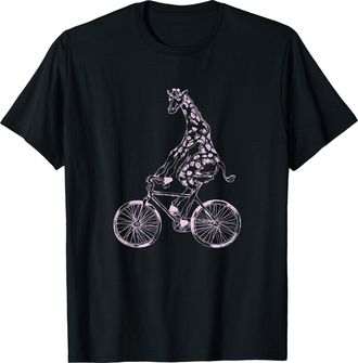 Seembo Giraffe Radfahren Fahrrad Lustig Biker Animal Biking Bike T-Shirt