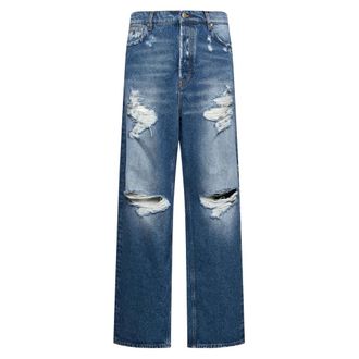 John Richmond Jeans Rich Straight mit Destroyed-Effekt - - Jeans - Damen - Blau - W24