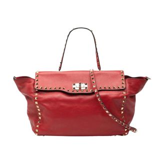 Valentino Sac &agrave; main en cuir clout&eacute; Pre-owned - Femme - Pre-owned - Rouge - Taille: ONE Size