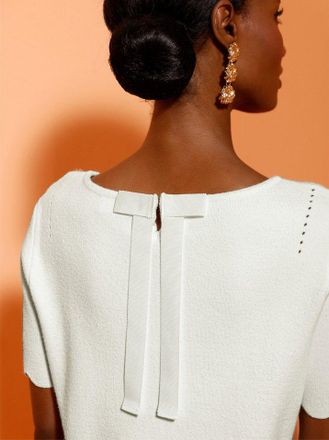 Cr&eacute;ation L Strickpullover Pullover Kurzarm Feinstrick, Jacquard