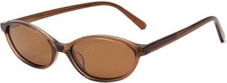 Generic Lunettes De Soleil R&eacute;tro Ovales &Agrave; Petite Monture For Hommes Et Femmes, Sports De Plein Air, Polaris&eacute;es, Conduite, Vacances(Brown)