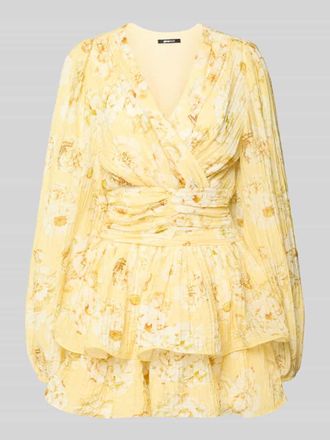 Gina Tricot Minikleid aus Viskose-Mix mit R&uuml;schenbesatz