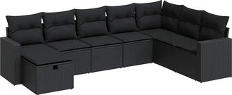 vidaXL Set Divani Da Giardino Con Cuscini 8 Pz Nero In Polyrattan Vidaxl