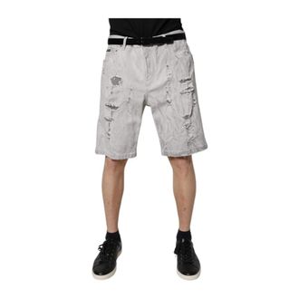Dolce & Gabbana Zerrissene Denim-Bermudashorts - - Shorts - Herren - Grau - 3XL