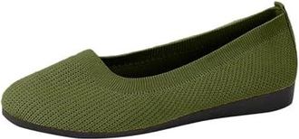 Generic Ballerines plates en tricot respirant pour femme - Couleur unie - Tendance - D&eacute;contract&eacute;e - Confortable - Classique - Chaussures habill&eacute;es - Pour le t