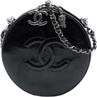 Chanel Sac bandouli&egrave;re vintage en cuir verni doccasion - Femme - Pre-owned - Noir - Taille: ONE Size