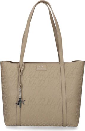 A|X Armani Exchange Shopper mit Monogrammmuster - Nude