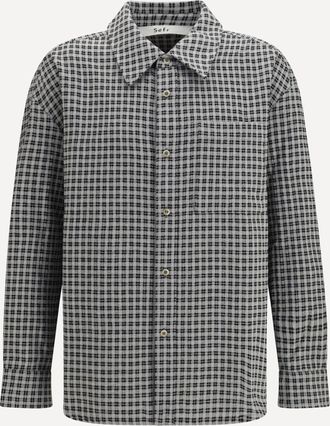 S&eacute;fr Button-Up Flannel Shirt Male XL
