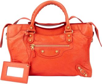 Balenciaga Crossbody Bags - Balenciaga Fire Leather City Handbag - Gr. unisize - in Rot - f&uuml;r Damen