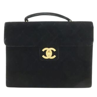 Chanel Pre-owned Matelasse Velvet Leather Briefcase - - Pre-owned - Damen - Blau - ONE SIZE
