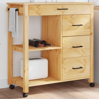 vidaXL Vidaxl - Chariot de cuisine monza 84x40x90 cm bois massif de pin