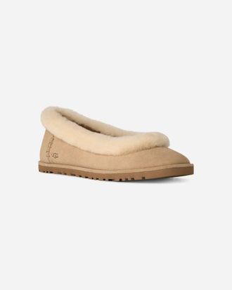 UGG Zora Ballerina f&uuml;r Damen in Beige, Gr&ouml;&szlig;e Wildleder
