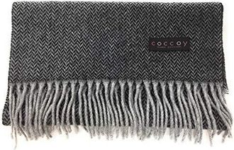Coccoy Écharpe en laine pure pour hommes (45% Cachemire, 55% laine Mérinos) avec franges gr. 225 mètres carrés 30x180 (gris 24)