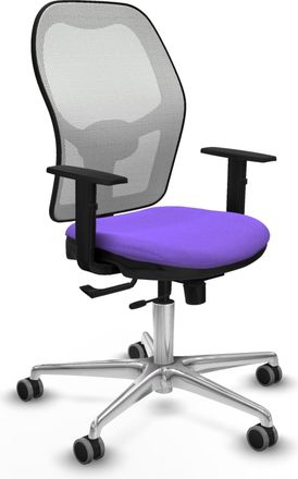 Piqueras y Crespo Schreibtischstuhl, wei&szlig; und lila, mit 1D-Armlehnen, h&ouml;henverstellbare Lendenwirbelst&uuml;tze, ausgestattet mit Syncro/Traslack und injiziertem Schaumstoff