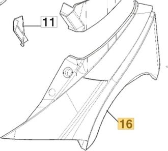 STIGA Sports Abdeckung linke Seite ORIGINAL STIGA Rasentraktor Gyro700e Gyro500e 337110405/0