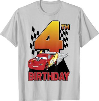 Disney Pixar Cars Lightning McQueen 4th Birthday Peel Out T-Shirt