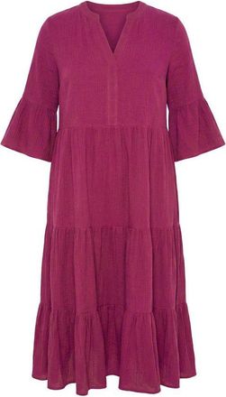 STUDIO UNTOLD Maxikleid Maxikleid A-Line Musselin Stehkragen Volants