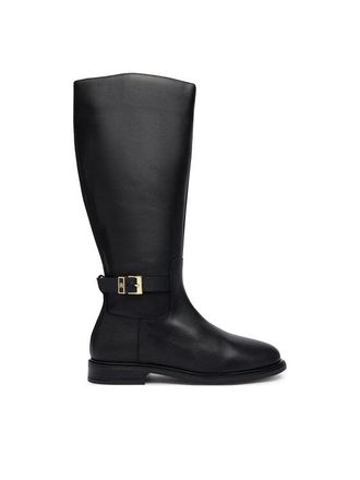 Tommy Hilfiger Stiefel Th Buckle Leather Knee Boot FW0FW09572 Schwarz