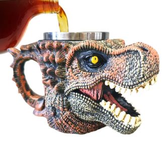 Generico Gothic-Tasse in Sch&auml;delform - tragbare rutschfeste Tasse, Dinosaurier-Becher f&uuml;r hei&szlig;e Getr&auml;nke, Freunde, Geburtstagsgeschenk, B&uuml;ro, Zuhause, Reisen, 