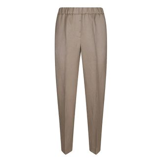 PESERICO Femme, Pantalons, Gris, Taille: 40 FR Pantalon Gabardine Fluida en Lino