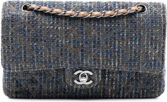 Chanel Hobo Bags - Medium Classic Tweed Double Flap - Gr. unisize - in Blau - f&uuml;r Damen