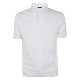 Herno Polo-Shirt mit Jersey-Strick-Effekt - - Tops - Herren - Wei&szlig; - L