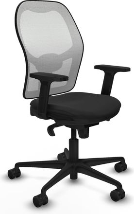 Piqueras y Crespo Jorquera Stuhl aus PC, schwarz, mit 2D-Armlehnen, h&ouml;henverstellbare Lendenwirbelst&uuml;tze, ausgestattet mit Sincro 5 Positionen und injiziertem Schaum. M