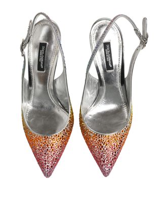 Dolce & Gabbana Womens Multicolor Sequin Slingback Pumps Shoes Pl+pu+se+vi+goat