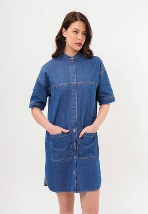 Freshlions Jeanskleid Josy (1-tlg) mit durchgehender Knopfleiste