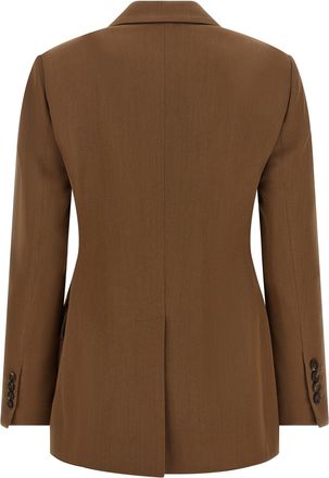 Brunello Cucinelli Double-Breasted Virgin Wool Blazer - Tobacco
