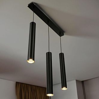 Licht-Erlebnisse Licht-erlebnisse - Suspension &eacute;l&eacute;gante Noir 3 feux M&eacute;tal