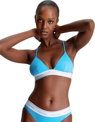 Calvin Klein Haut de Bikini Triangle Femme CK Meta Legacy sans Armatures, Bleu (Malibu Blue), XS
